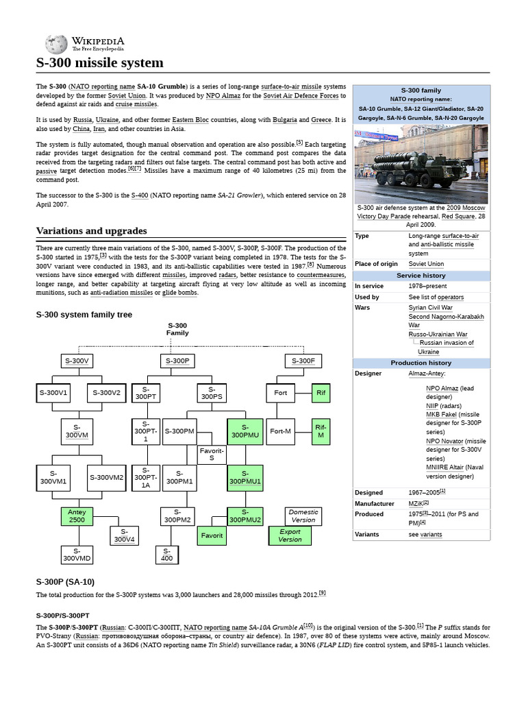 S-300 Missile System | PDF