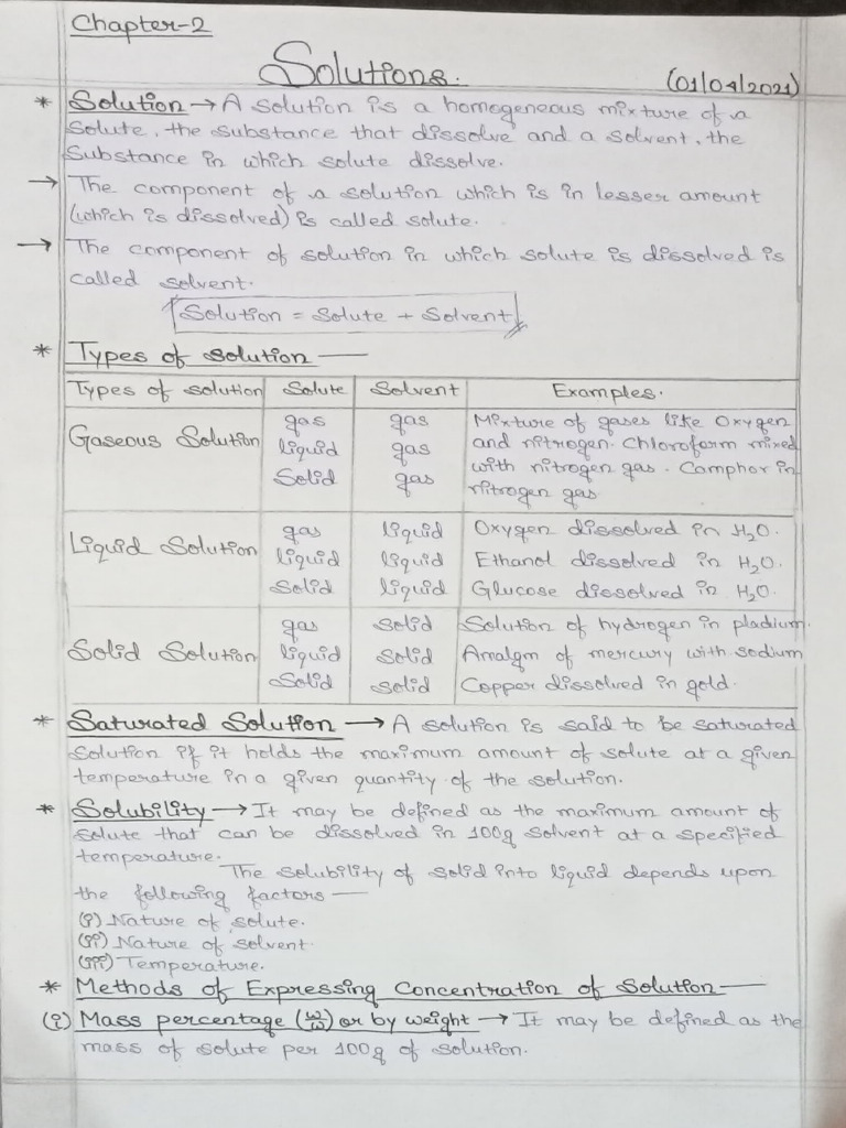 Chapter 2 SOLUTIONS Class Notes | PDF