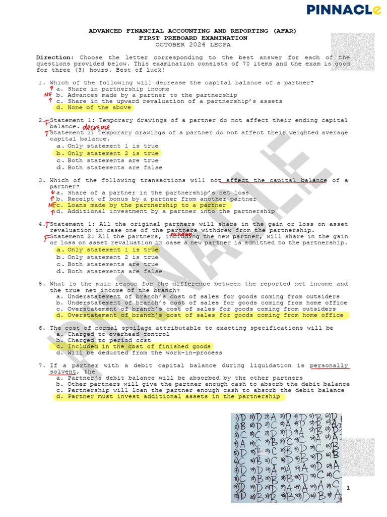 AFAR - Pinnacle Oct2024 1st PB Anskey | PDF
