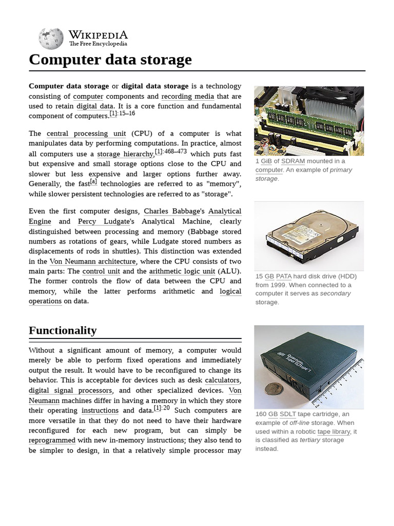Computer Data Storage | PDF