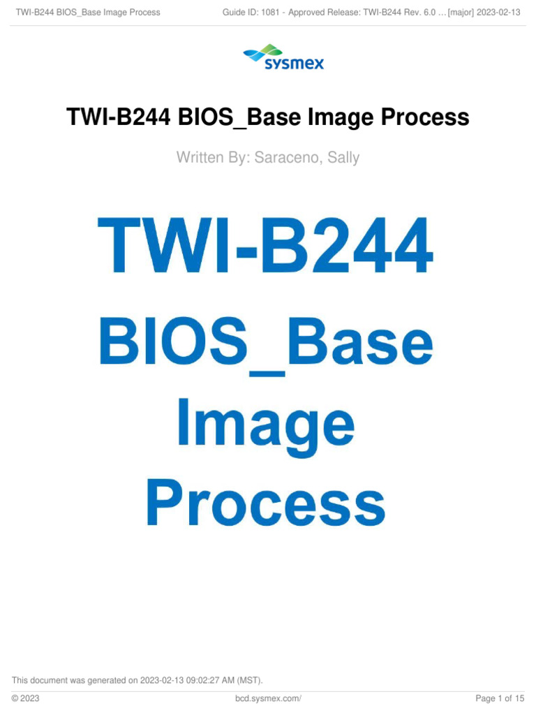 TWI-B244 BIOS - Base Image Process | PDF
