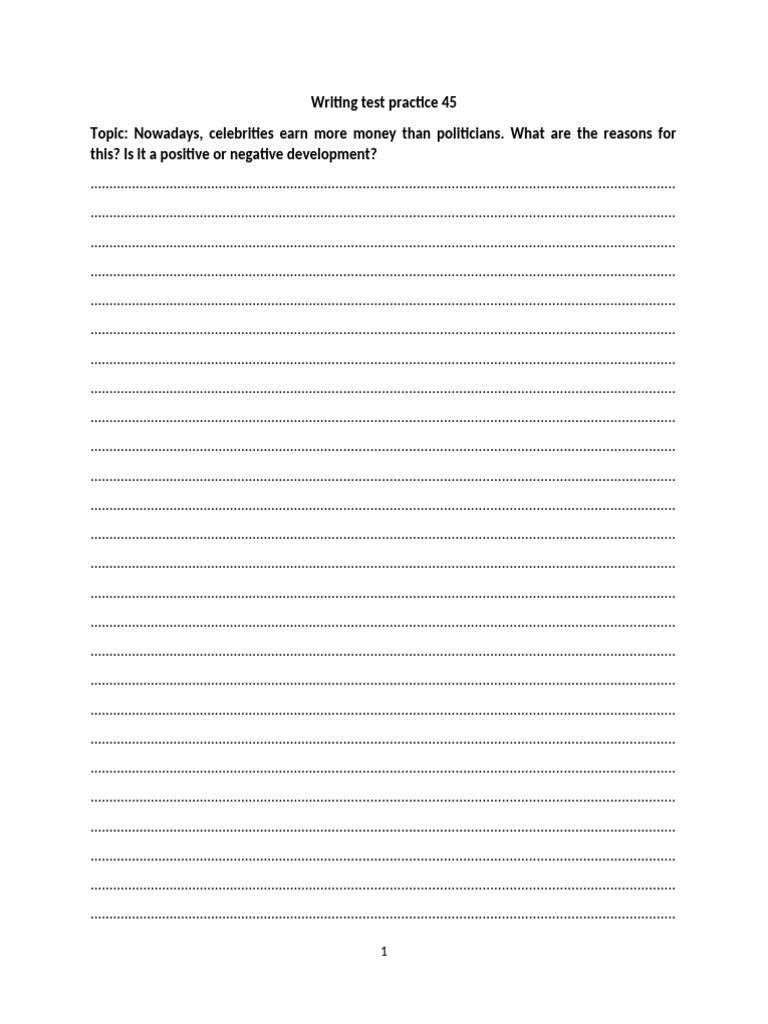 Writing Test Practice 45 | PDF