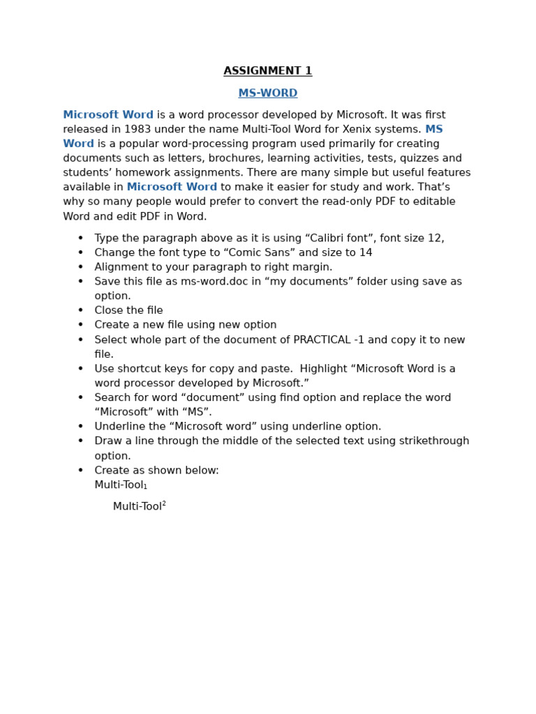 Word Assignments | PDF