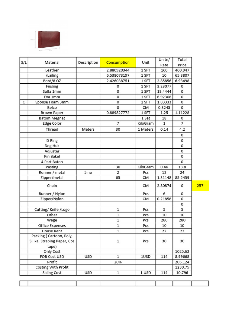 Bags Costing 271 | PDF