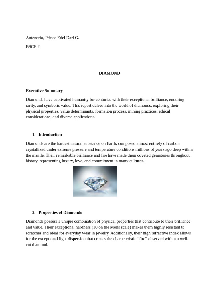 Diamond Report | PDF
