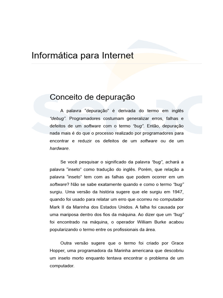 Depuração de Aplicações Conceitos, Processos e Procedimentos Técnicos ...