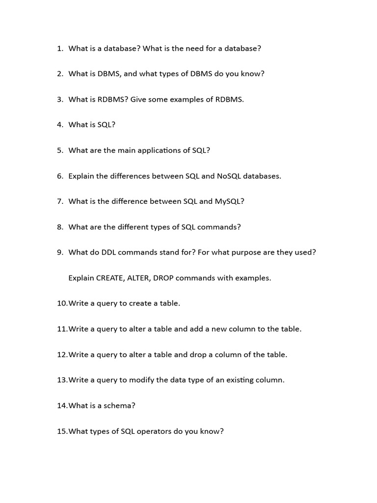 SQL Server Basic Questions | PDF