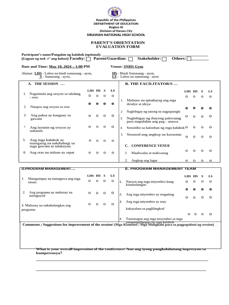 QATAME Form - Conference Qatame - Parent Orientation2022 1 | PDF