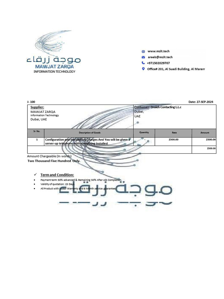 Configuration and Installation QUOTATION | PDF