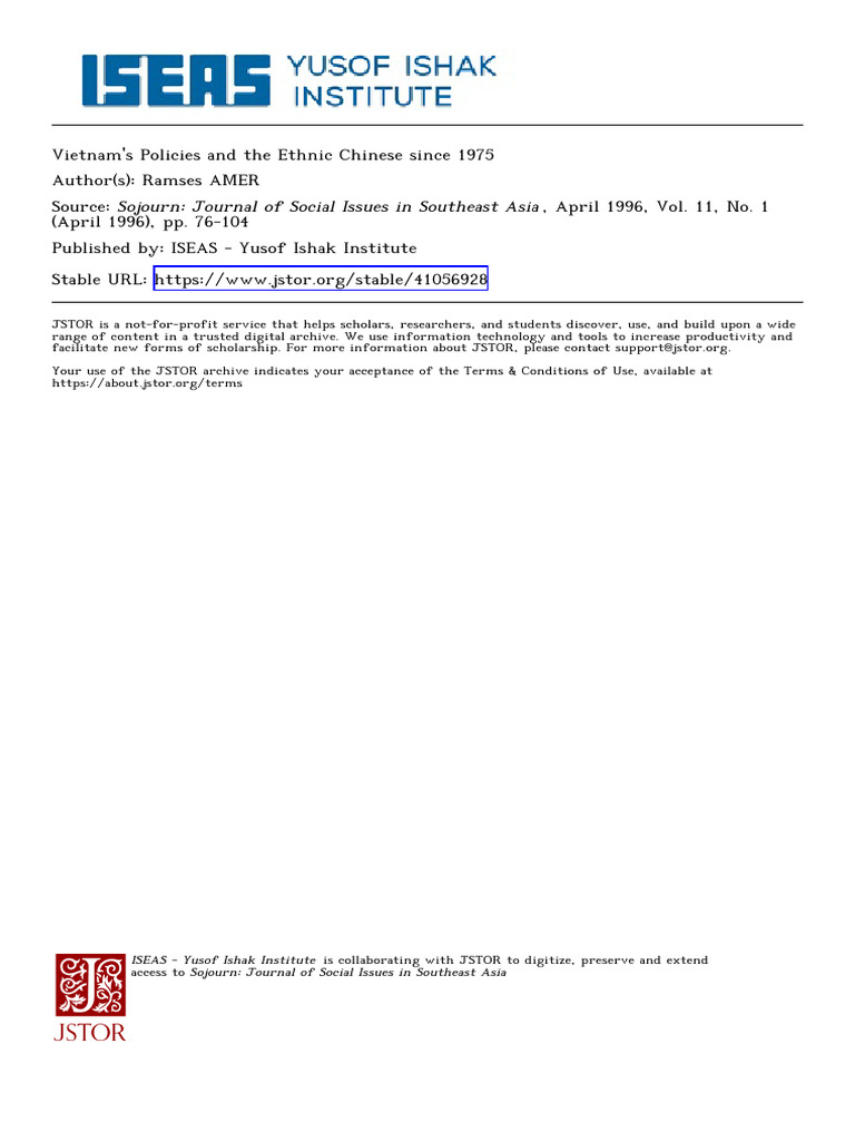 AMER VietnamsPoliciesEthnic 1996 | PDF