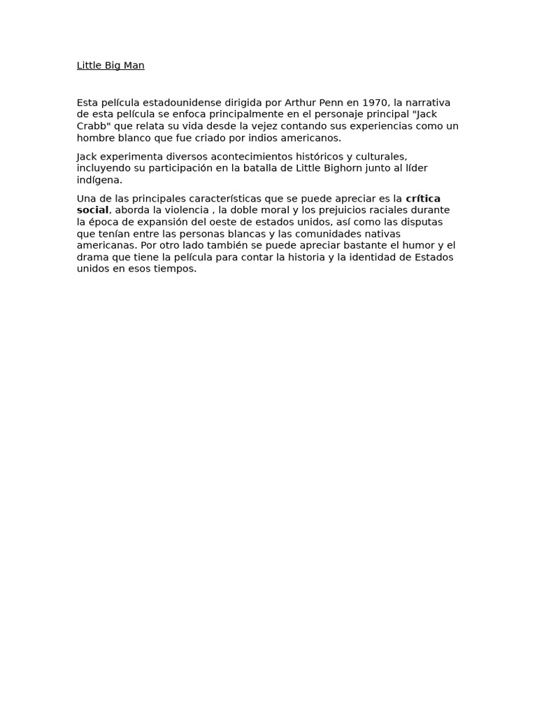 Curso Historia Del Cine Little Big Man | PDF