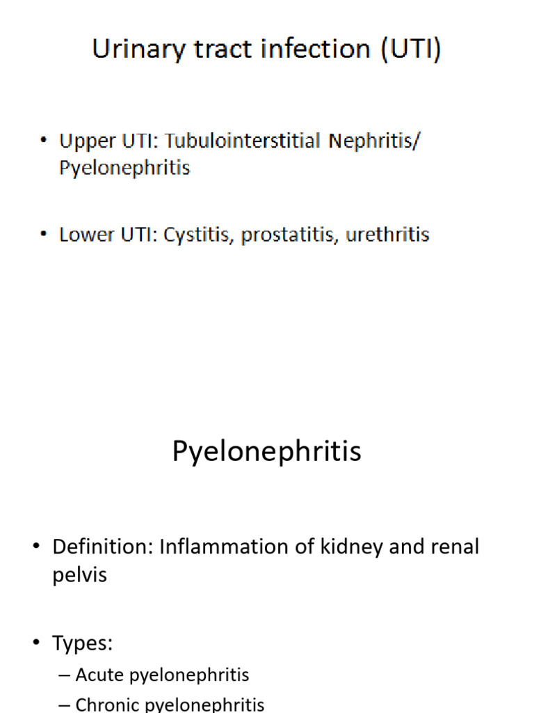 UTI, Pyelonephritis, Cystitis 2023 | PDF
