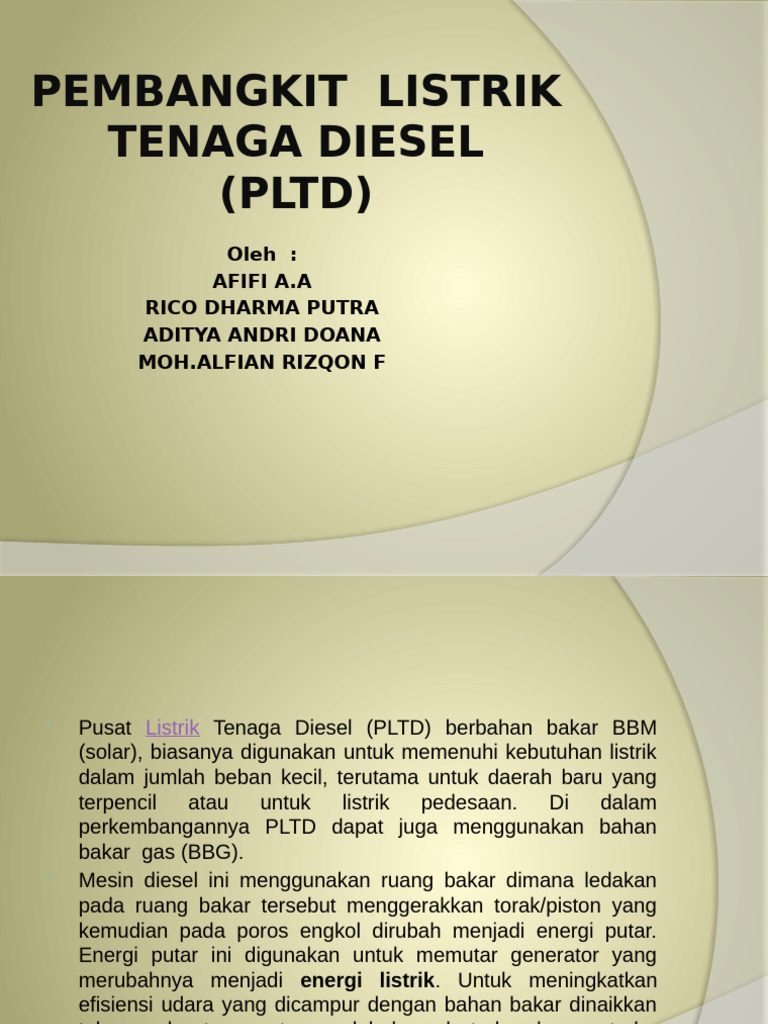 Pusat Listrik Tenaga Diesel | PDF