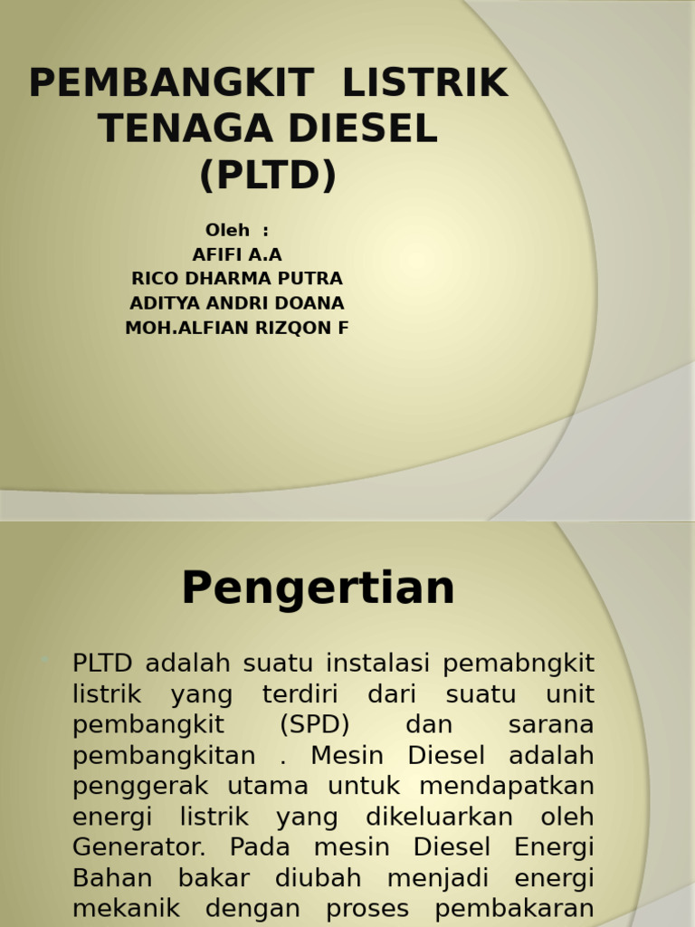 Pusat Listrik Tenaga Diesel - New | PDF