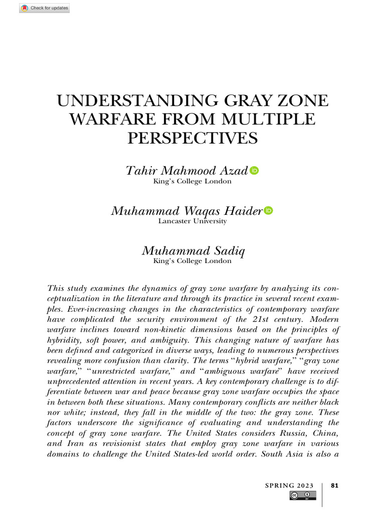 Understanding Gray Zone Warfare | PDF | Crime & Violence | Deterrence ...