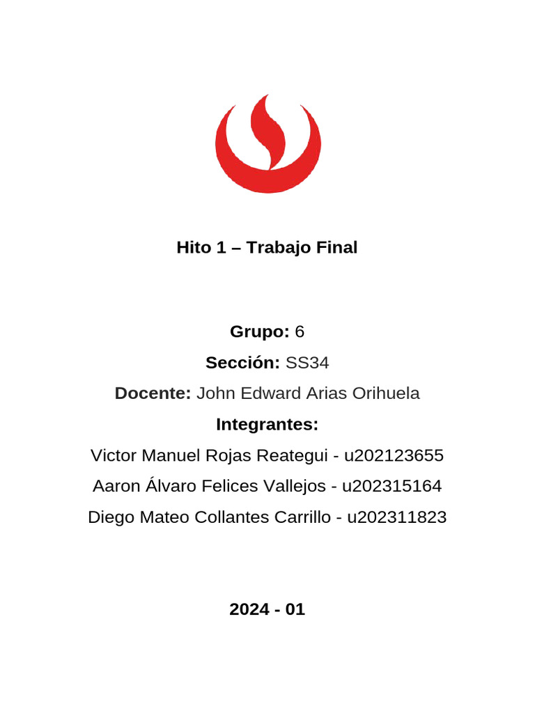 Informe Hito 1 | PDF