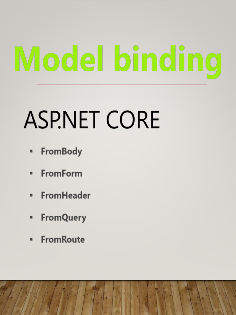 Model Binding in ASP - NET CORE | PDF Model Binding in ASP - NET CORE | PDF