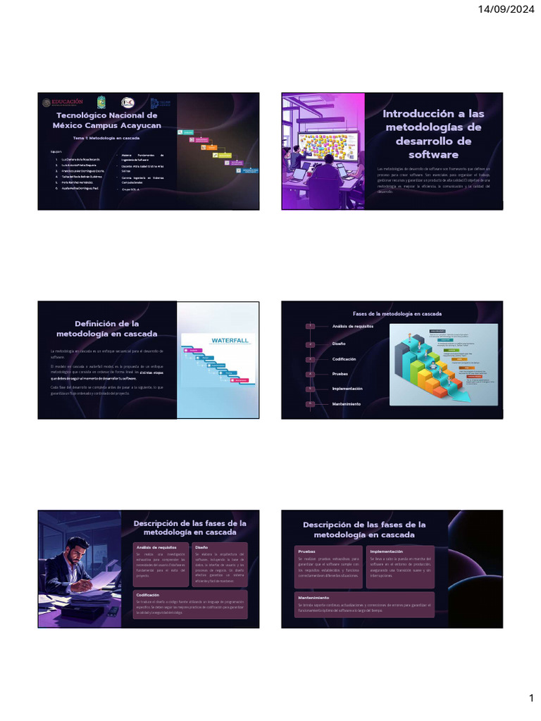 Diapositivas Metodologia en Cascada | PDF