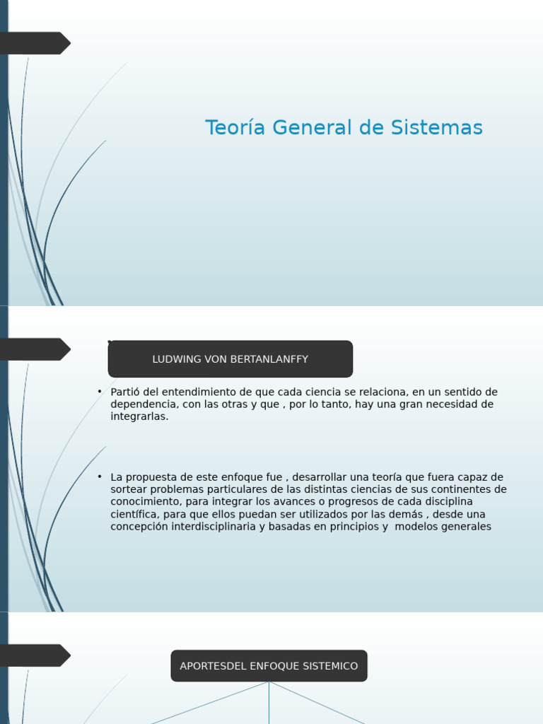 Teoría General de Sistemas | PDF