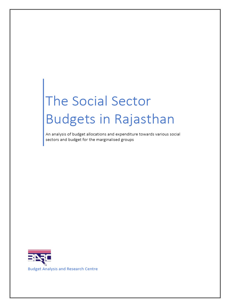 Understanding Social Sector Budget in Rajasthan Final | PDF
