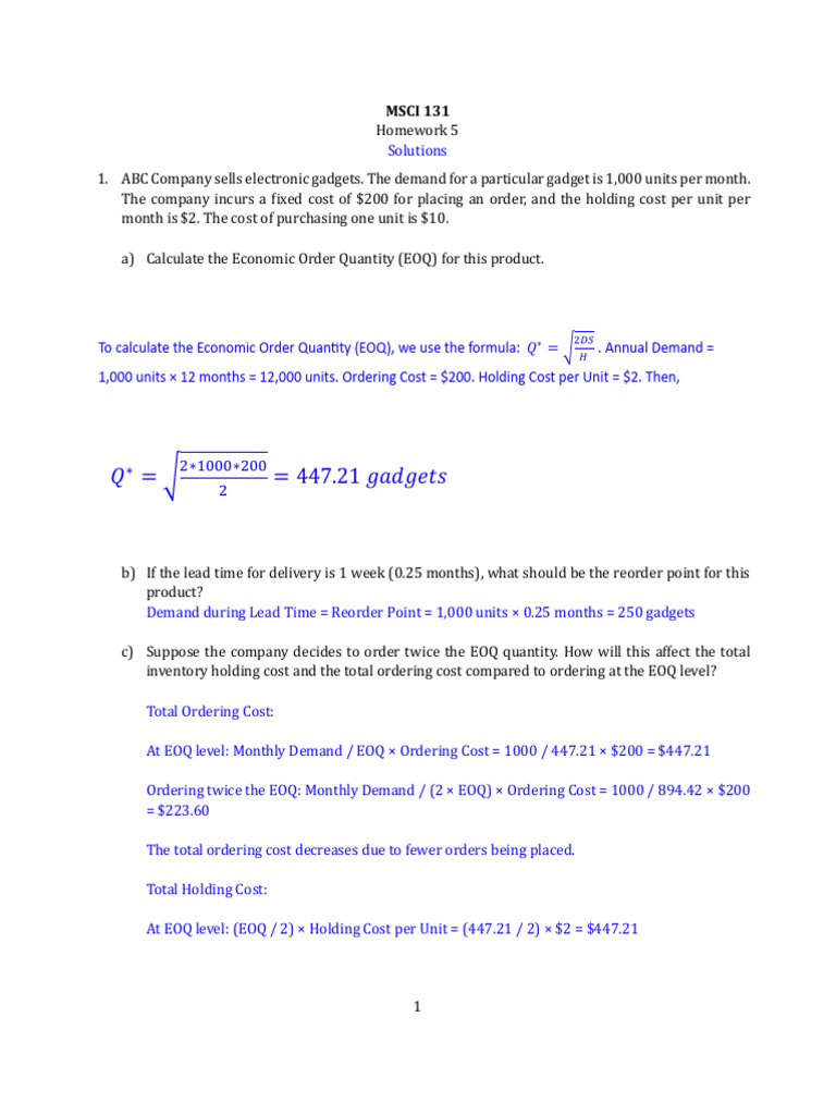 HW5 Solutions | PDF