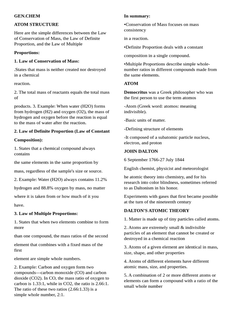 Gen - Chem Midterm | PDF