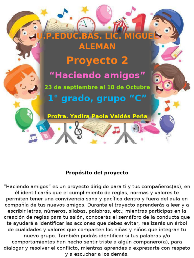 Proyecto Haciendo Amigos Del 09 de Sep Al 04 de Oct | PDF