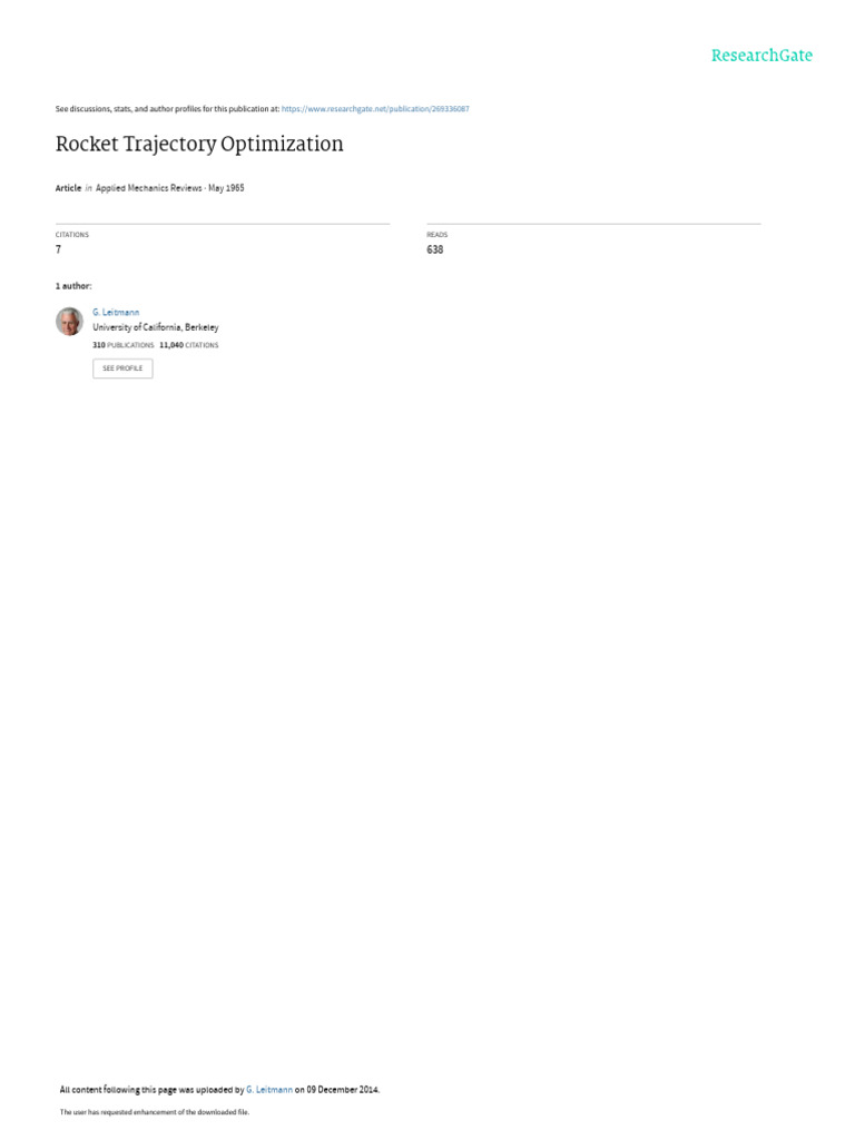 Rocket Trajectory Optimization | PDF