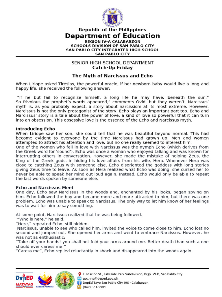 Echo and Narcissus | PDF