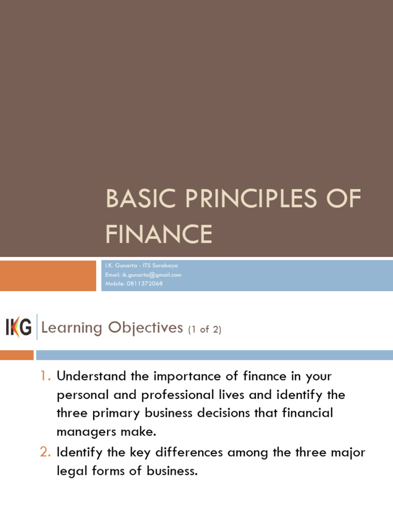 Meet W-1 Principles of Finance | PDF
