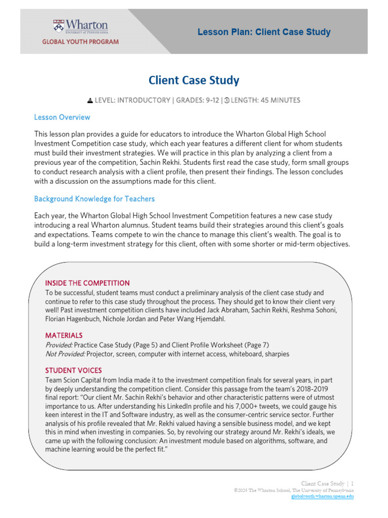 Unit 1.2-Client Case Study | PDF