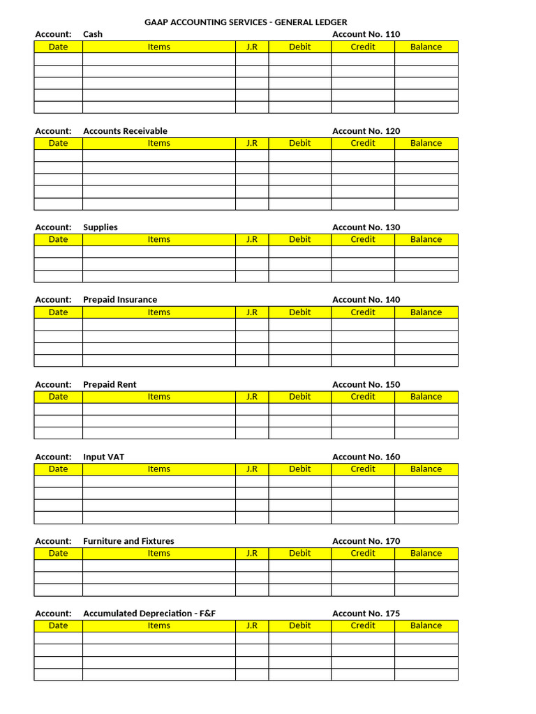 Ledger 5 Pages A4 | PDF