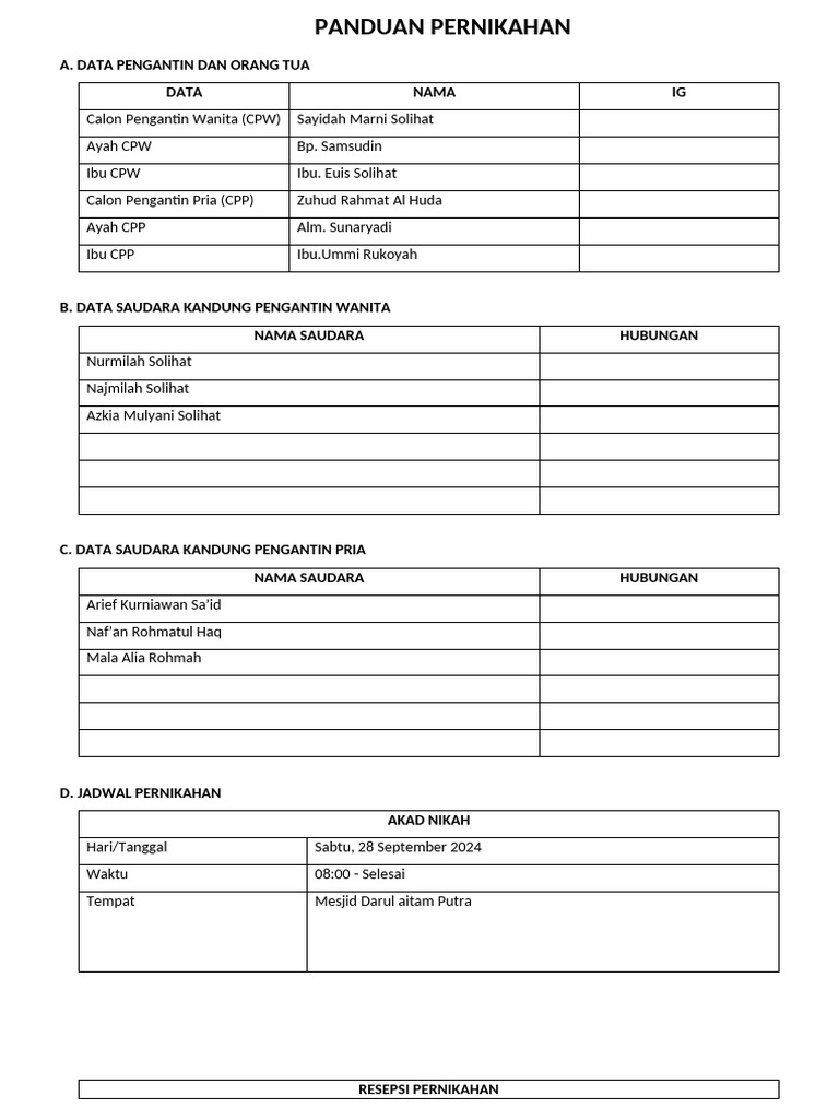 Panduan Pernikahan | PDF