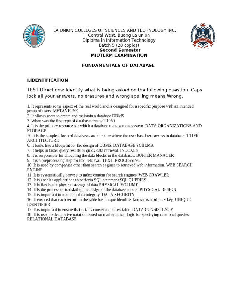 Fundamentals of Database | PDF