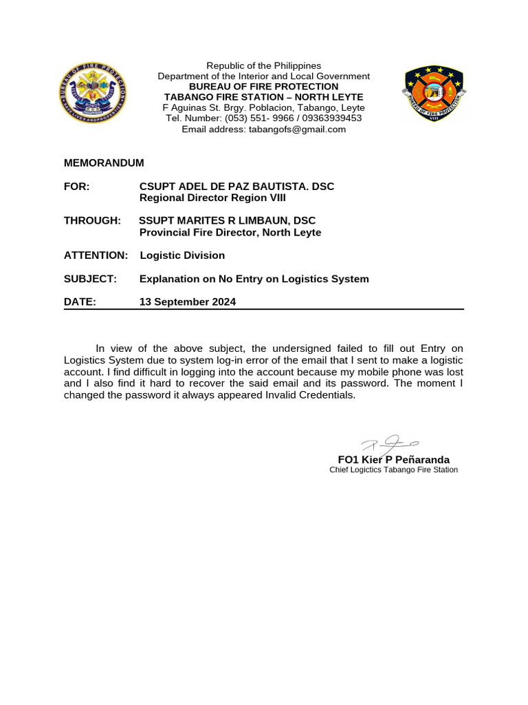 Explanation Letter Logistics | PDF