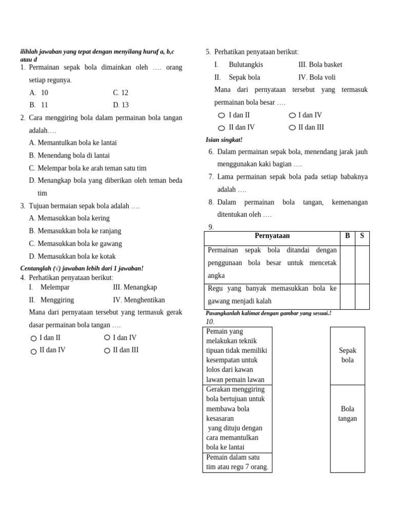 Latihan Soal KLS 4 | PDF