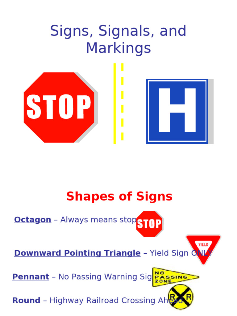 Signs Markings 2014 | PDF