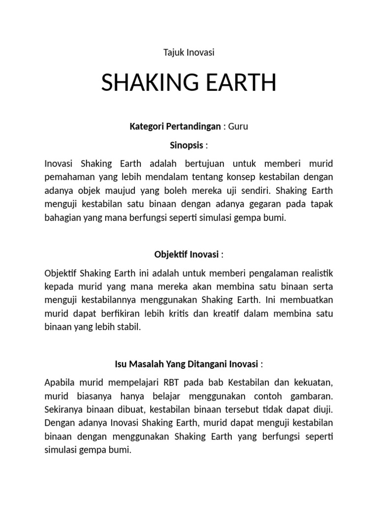 Shaking Earth | PDF