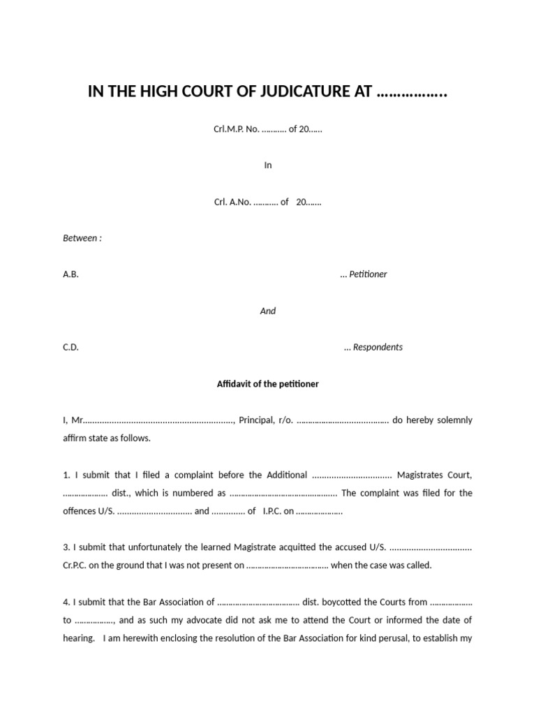 Affidavit of The petitioner-Affidavits-Production of Documents-383 | PDF | Complaint | Public Law