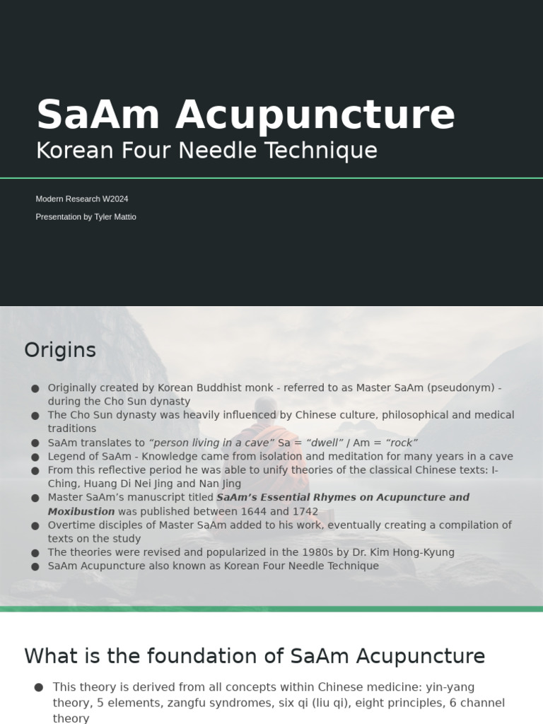 Tyler Mattio - SAAM Acupuncture Korean 4 Needle Technique - Modern ...