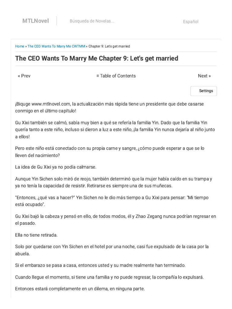 The Ceo Wants To Marry Me Capitulo 9 | PDF