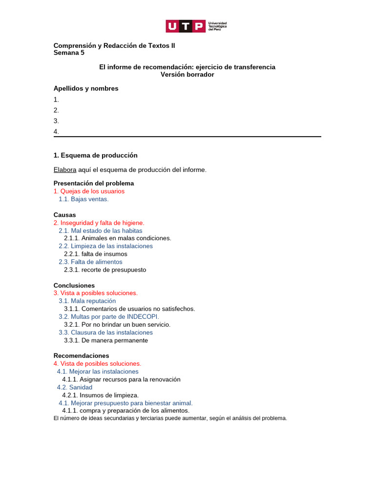 S07Virtual - El Informe de Recomendación PC1 | PDF