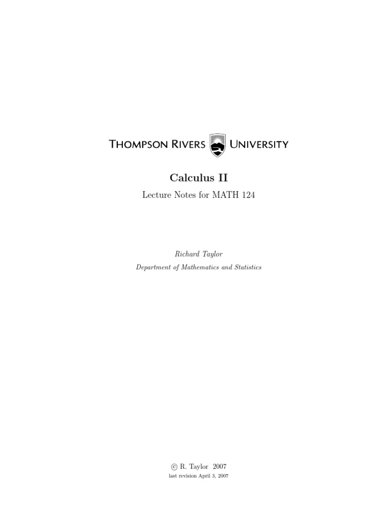 Math 124 Notes | PDF