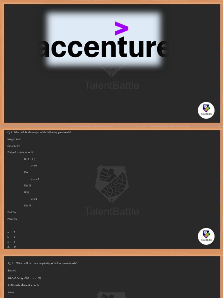 Accenture Pseudocode | PDF