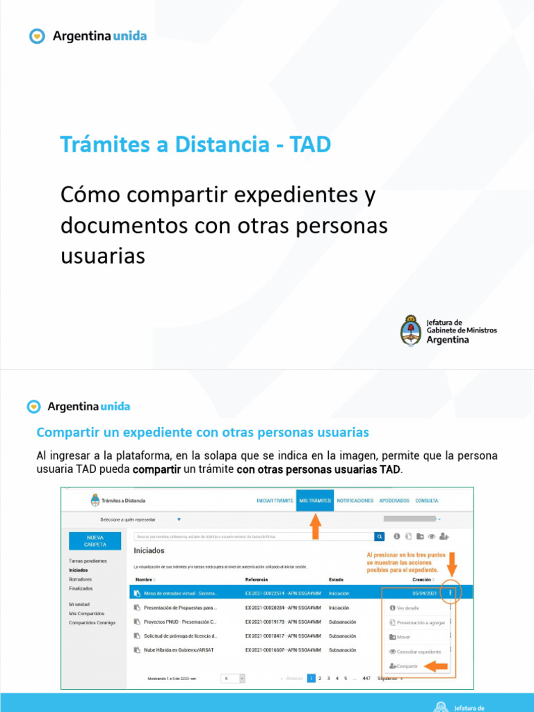 Tad - Como Compartir Expedientes y Documentos | PDF