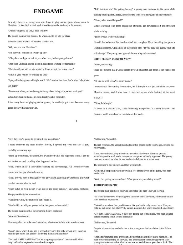 Endgame English Version | PDF