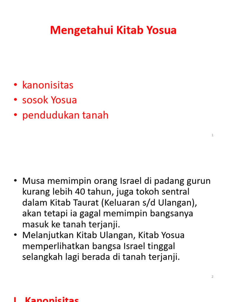 Sesi 6. Yosua - PDT Yonky Karman, PH.D | PDF
