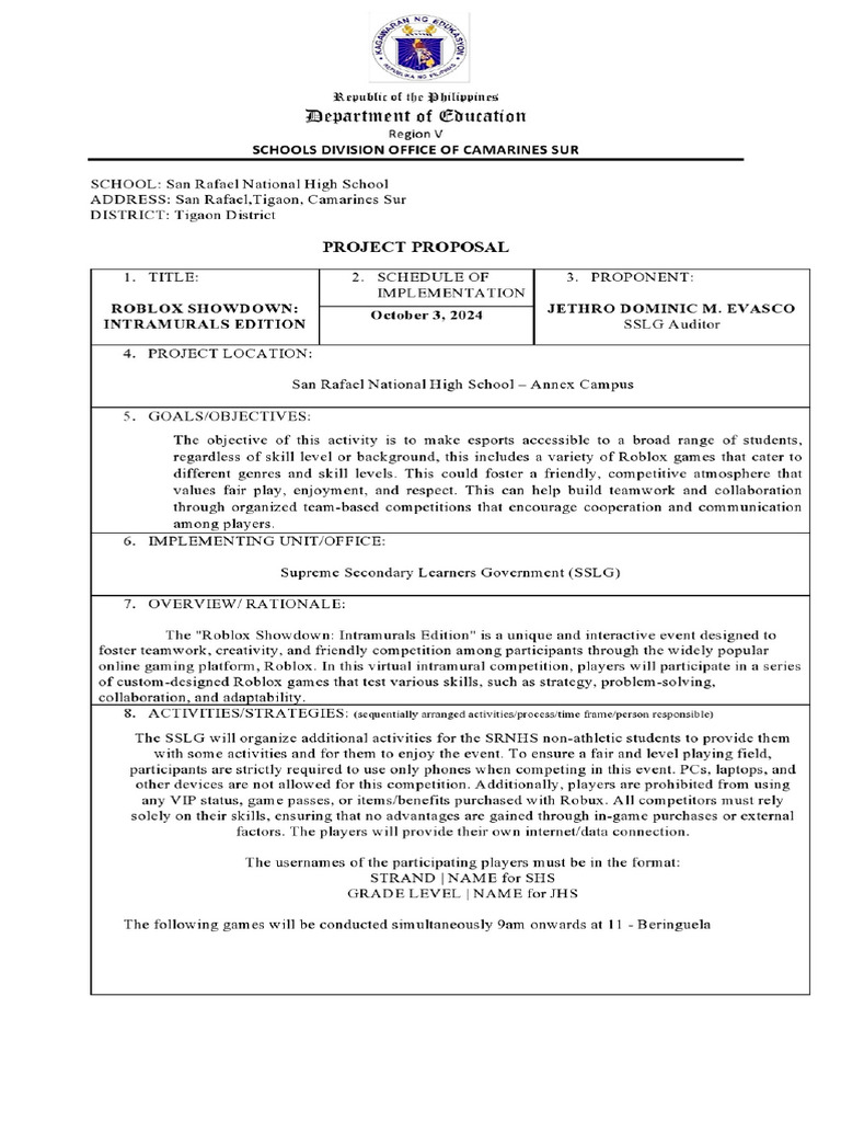 Roblox Showdown Proposal Signed | PDF