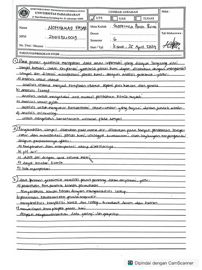 UTS Geokim PB 019 A Mohhamad Fajar | PDF