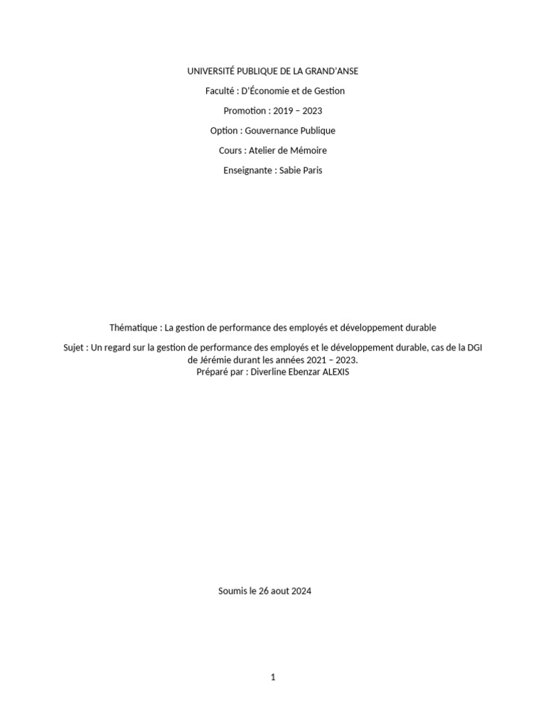 Devoir Final Sabie Paris | PDF | Self-Improvement